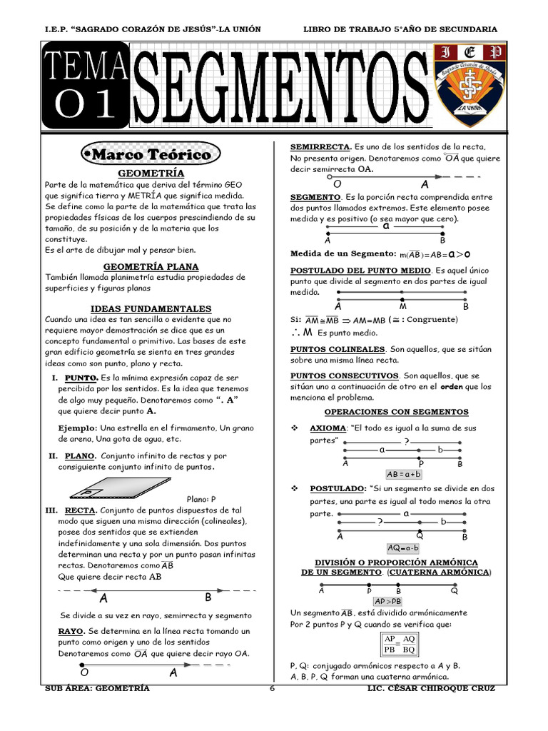 Segmentos de 5to | PDF | Geometría | Geometria clasica