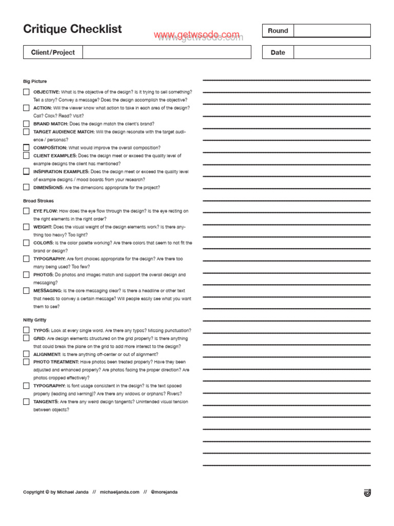PROJ-M03L05-Critique Checklist | PDF | Graphic Design | Human Communication
