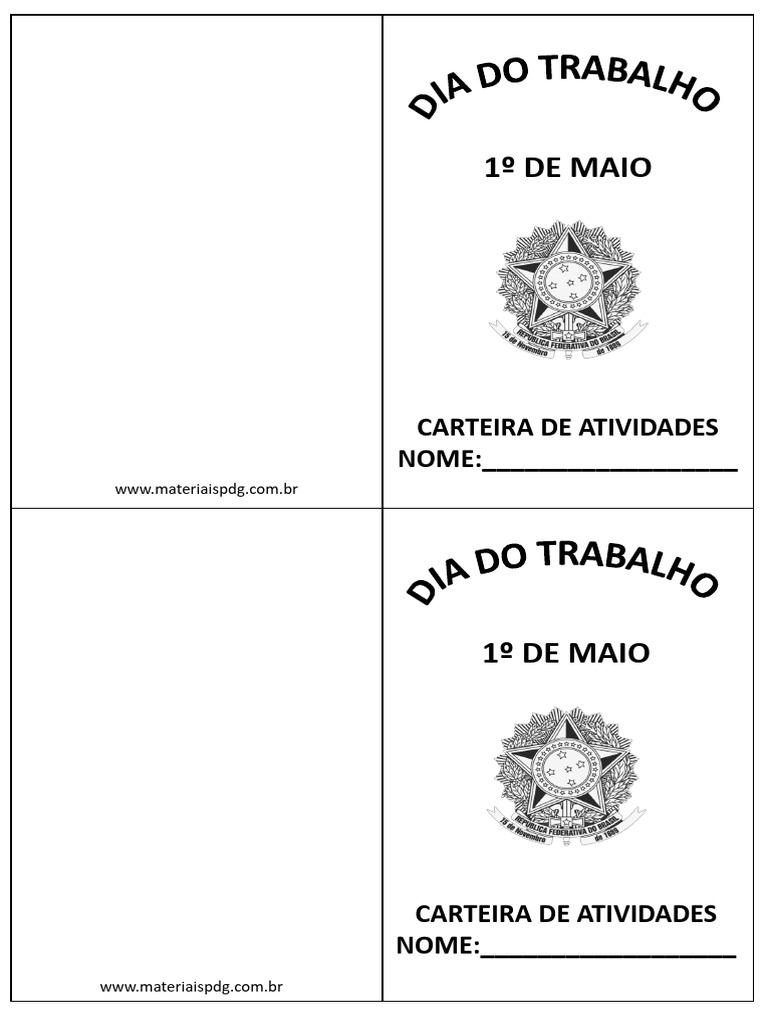 Dia Do Trabalho - Carteira de Atividades Colorir | PDF Dia Do Trabalho - Carteira de Atividades Colorir | PDF