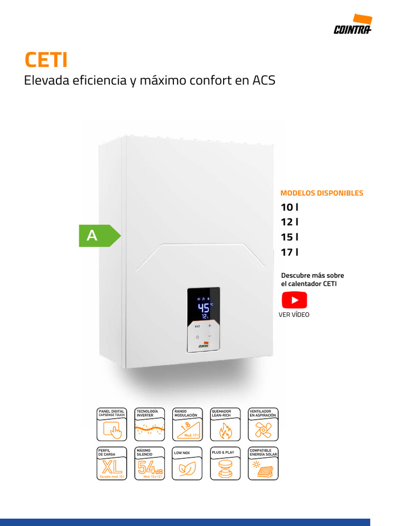 Ficha Tecnica Calentador Estanco Ceti | PDF | Tecnologías sostenibles | Cantidades fisicas