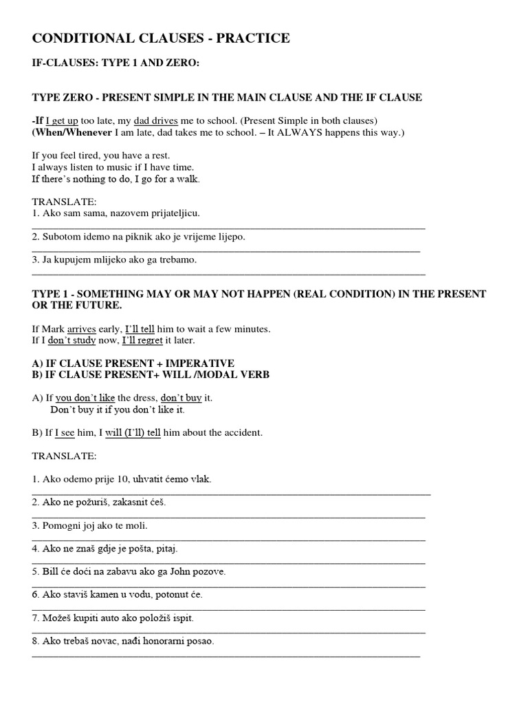 Conditionals Present Unit 5 | PDF