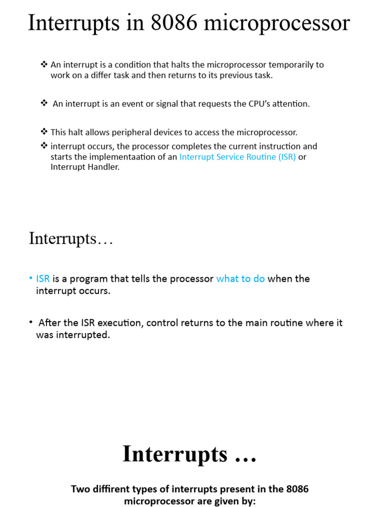 Interrupts in 8086 Microprocessor | PDF | Computer Data Storage ... Interrupts in 8086 Microprocessor | PDF | Computer Data Storage ...