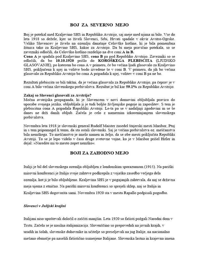 Boj Za Severno Mejo | PDF