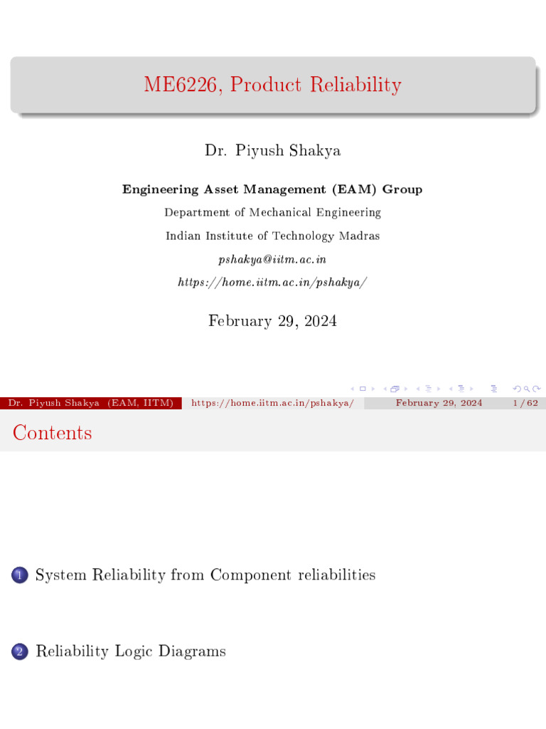 Lec 20 Onwards | PDF | Reliability Engineering | Systems Engineering