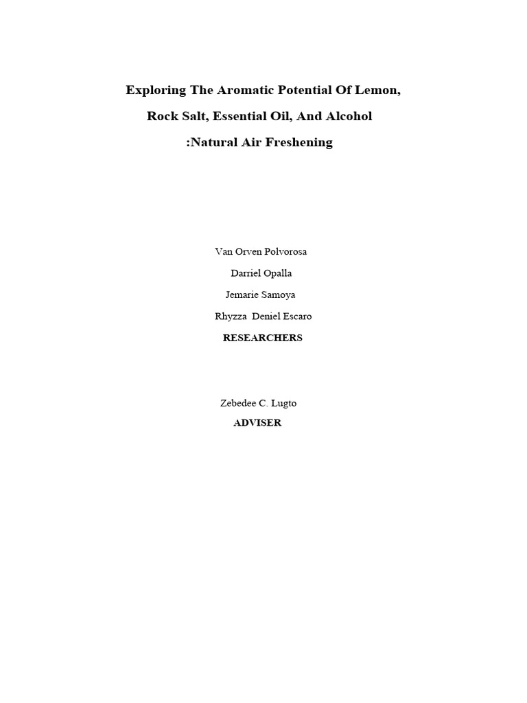 Research Paper | Download Free PDF | Odor | Perfume