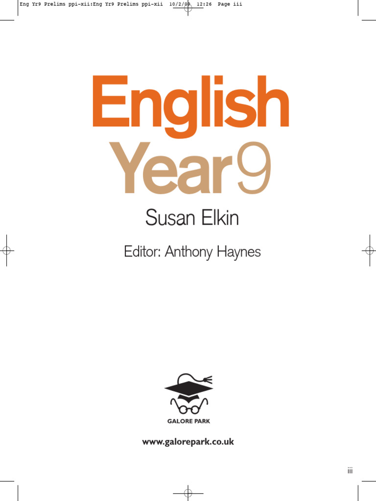996 English Year 9 Sample Chapter | PDF | English Language | Books