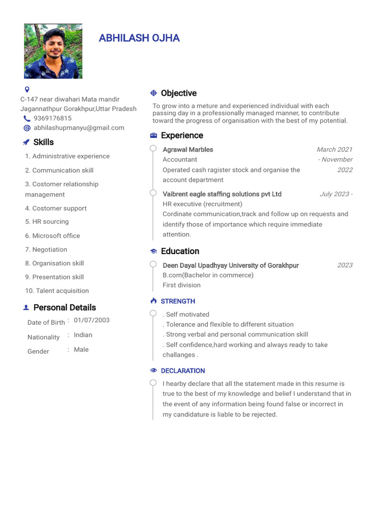 Updated CV Abhilash. | Download Free PDF | Psychology | Behavioural Sciences