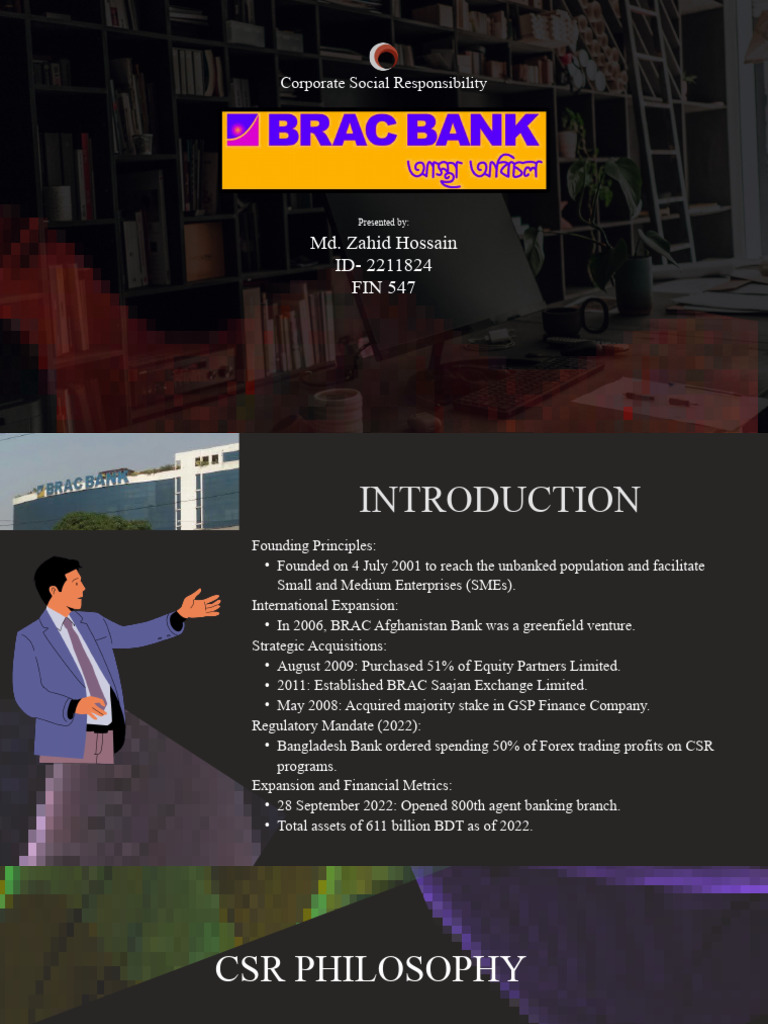 BRAC Bank's CSR Impact & Goals | PDF | Corporate Social Responsibility ...