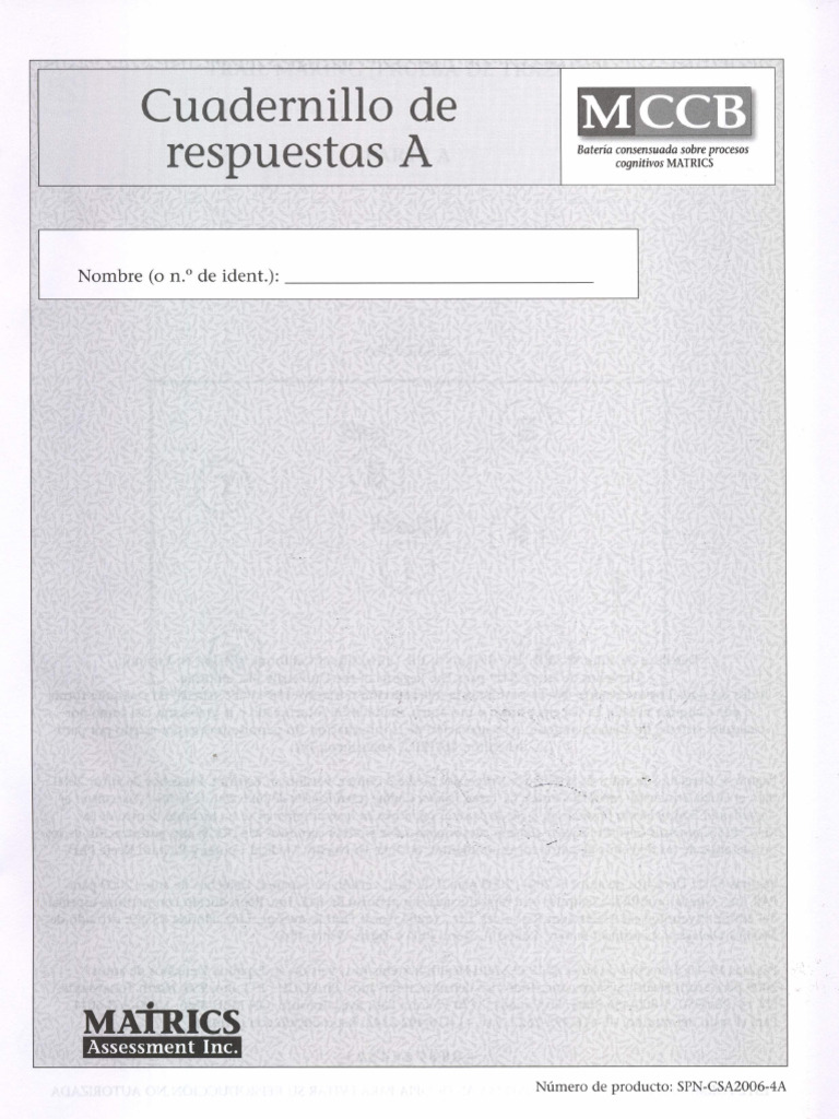 MCCB Cuadernillo de Respuestas A 0001 | PDF