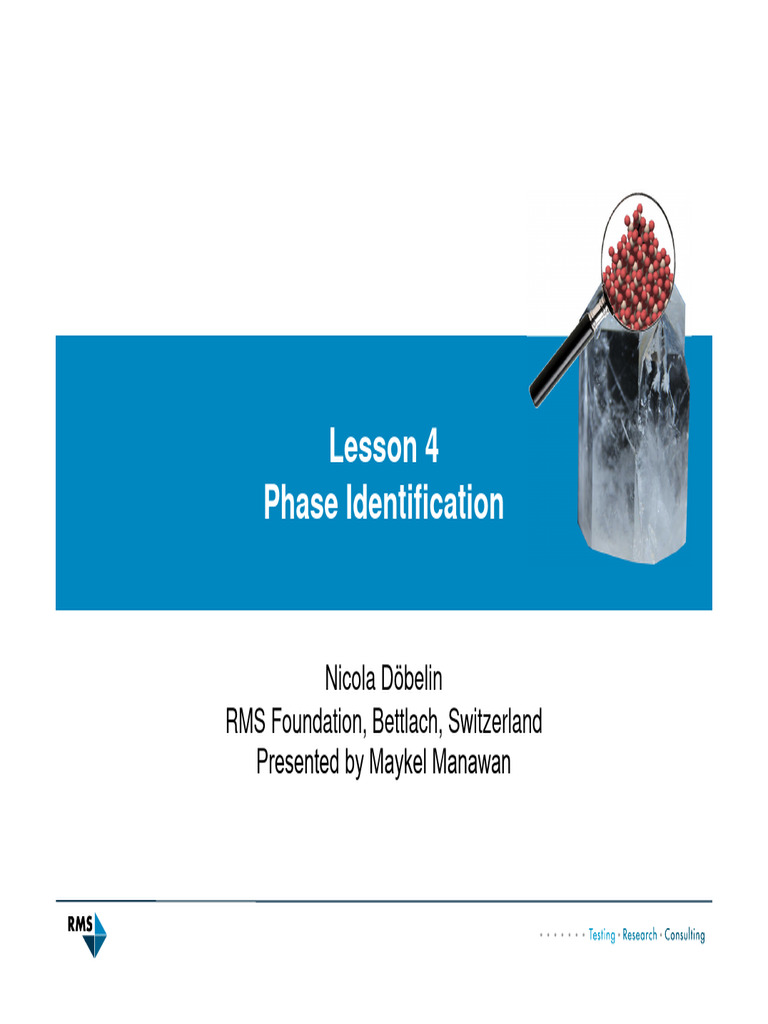 XRD Phase Identification Guide | PDF | X Ray Crystallography | Crystal ...