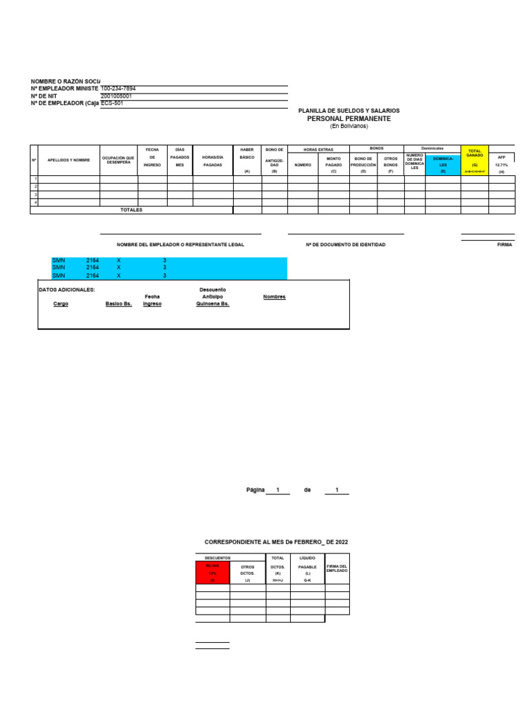 Mosol Planilla | PDF | Salario | Salario mínimo