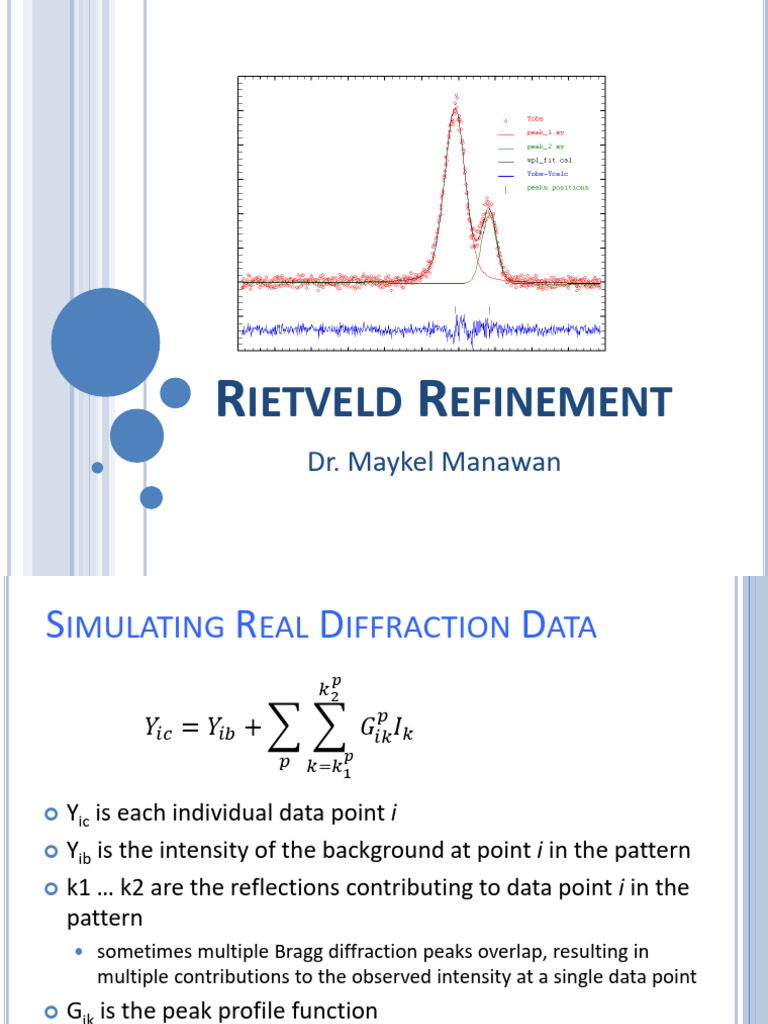 Lesson 5 - Rietveld Refinement | PDF | Materials | Electromagnetic Radiation