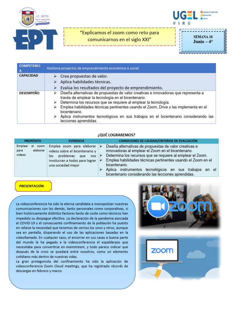 Activida Mayo 4°-Semana16 | PDF | Videotelefonía | Iniciativa empresarial