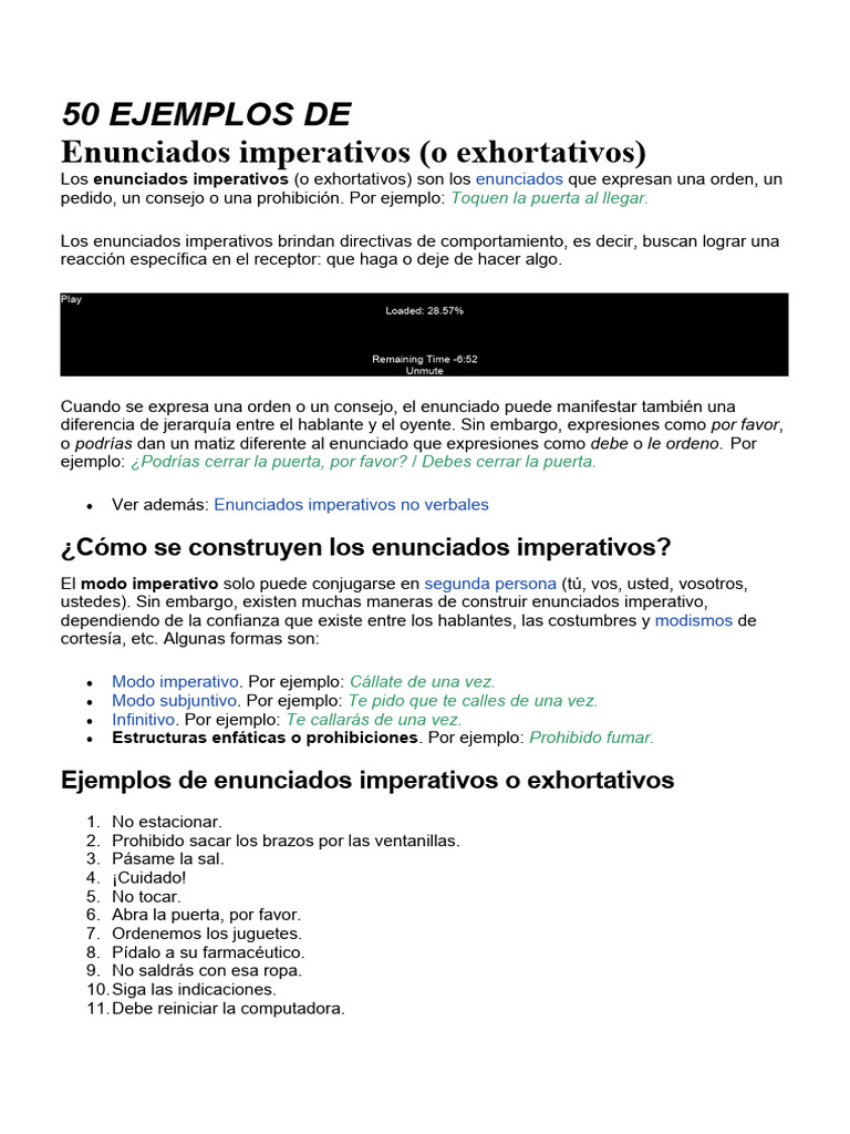 50 Ejemplos de Enunciados | PDF | Lingüística