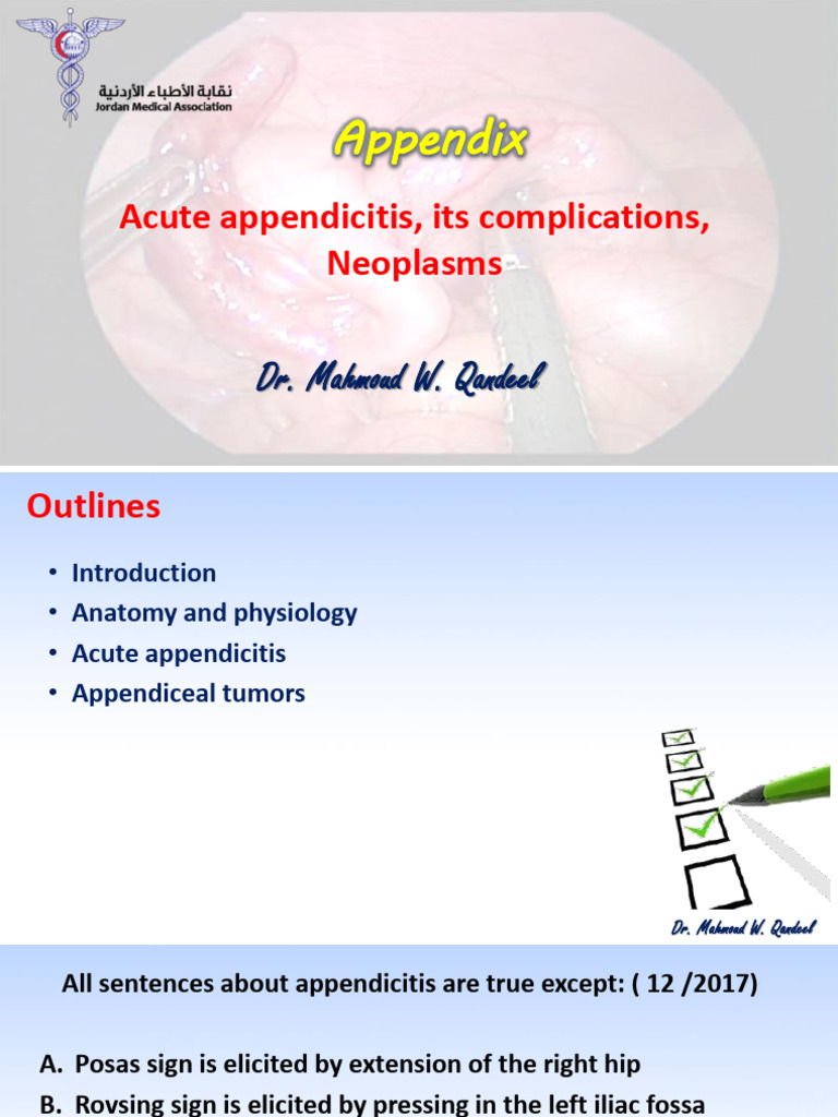 Appendix: Acute Appendicitis, Its Complications, Neoplasms | PDF ...