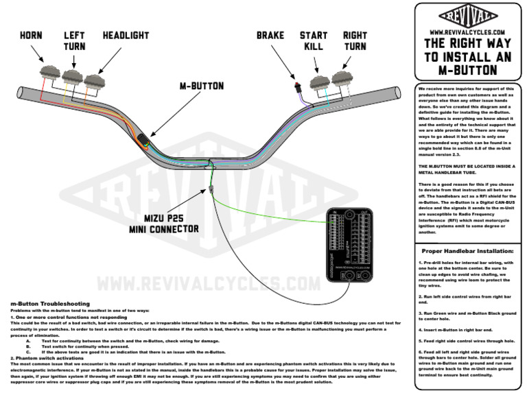 M-Button Installation Guide for Motorcycles | PDF | Switch ...