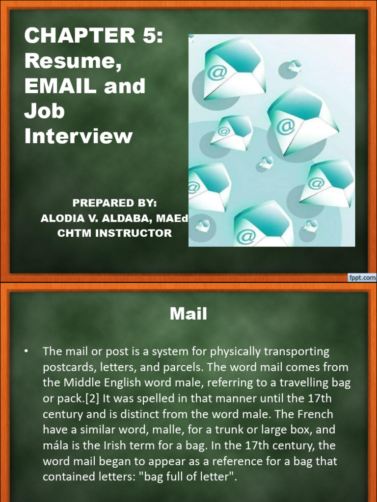 PDE Resume Email and Job Interview | PDF | Mail | Résumé