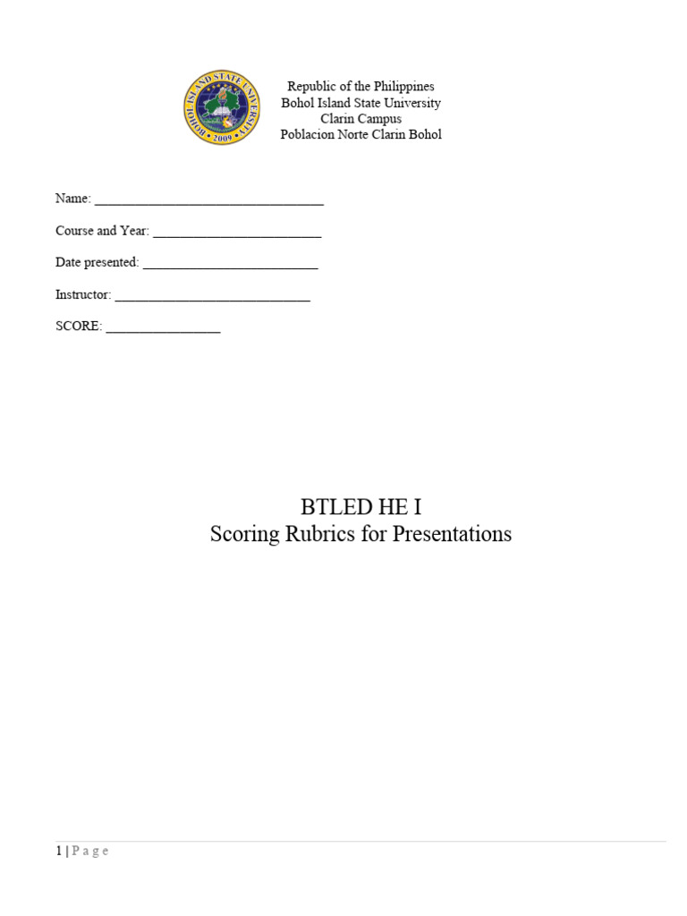 Btled He Scoring Rubric | PDF | Linguistics | Human Communication