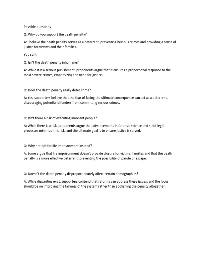 Possible Questions | PDF