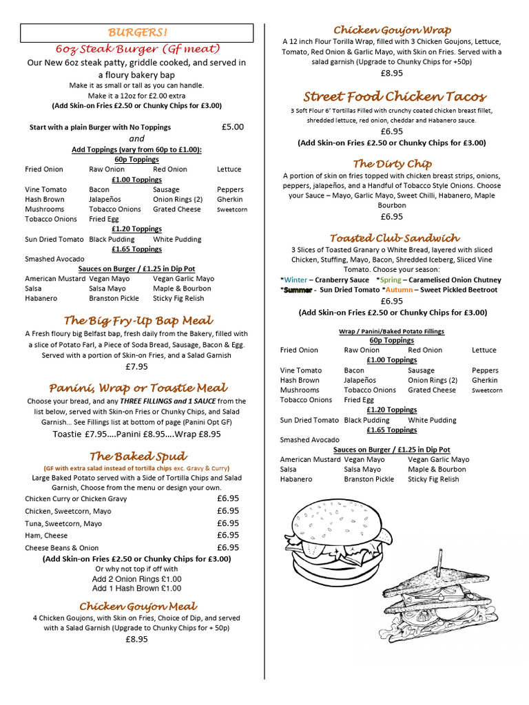 1 Standard Lunch Menu Feb 2023 | PDF | Hamburgers | French Fries
