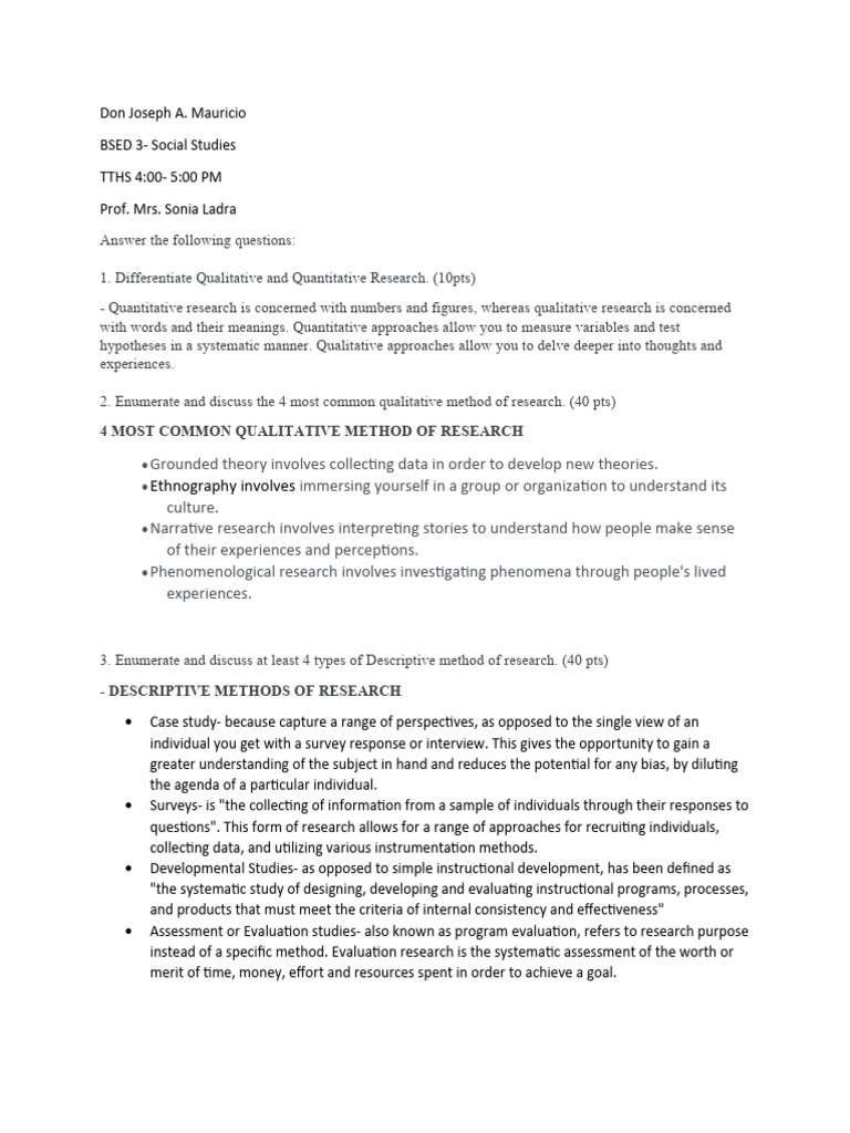 Don Joseph 2 | PDF | Qualitative Research | Methodology