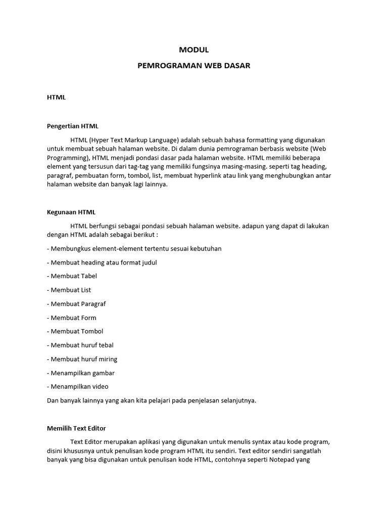 Modul Pemweb Dasar | PDF | Komputer