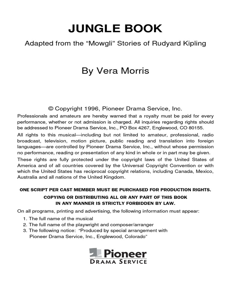 Script Preview 150147 JUNGLEBK Script Sample | PDF | The Jungle Book ...