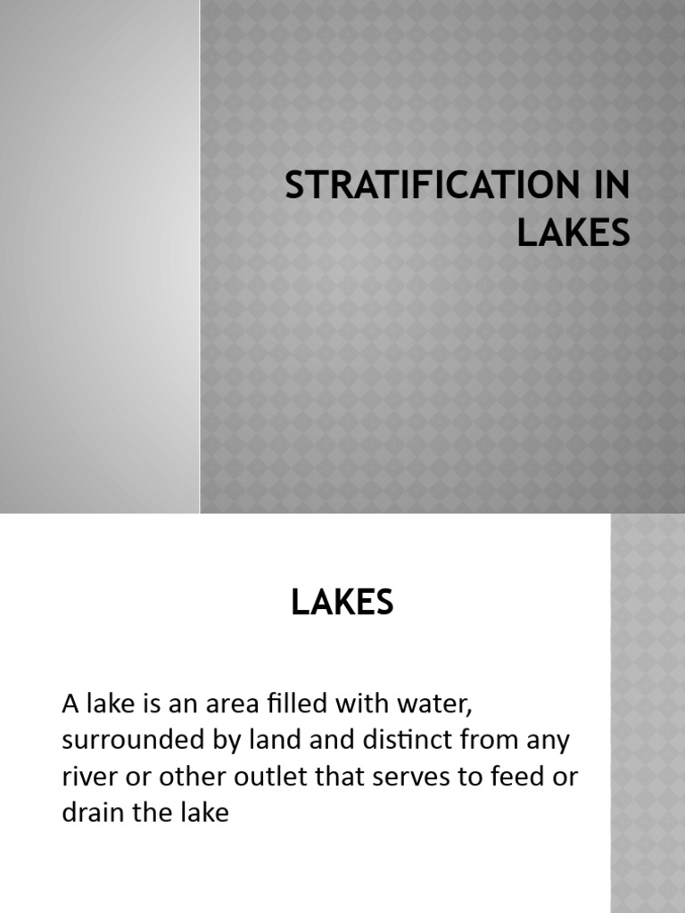 Stratification in Lakes | PDF | Lake | Applied And Interdisciplinary ...