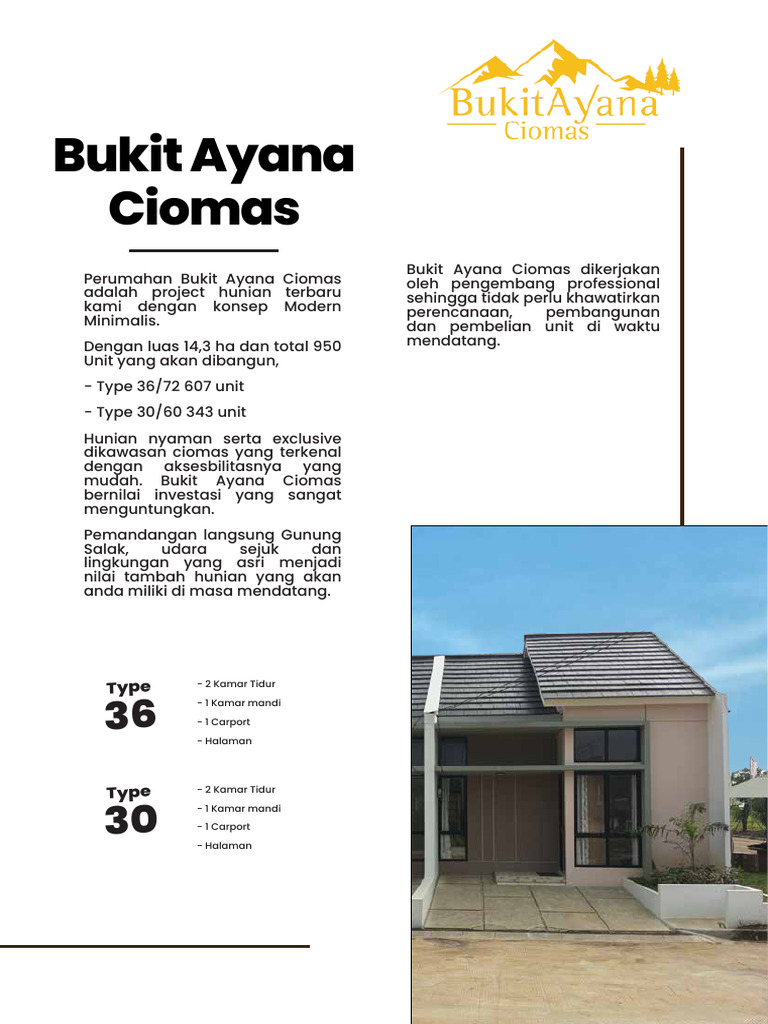 Perumahan Bukit Ayana Ciomas Modern | PDF