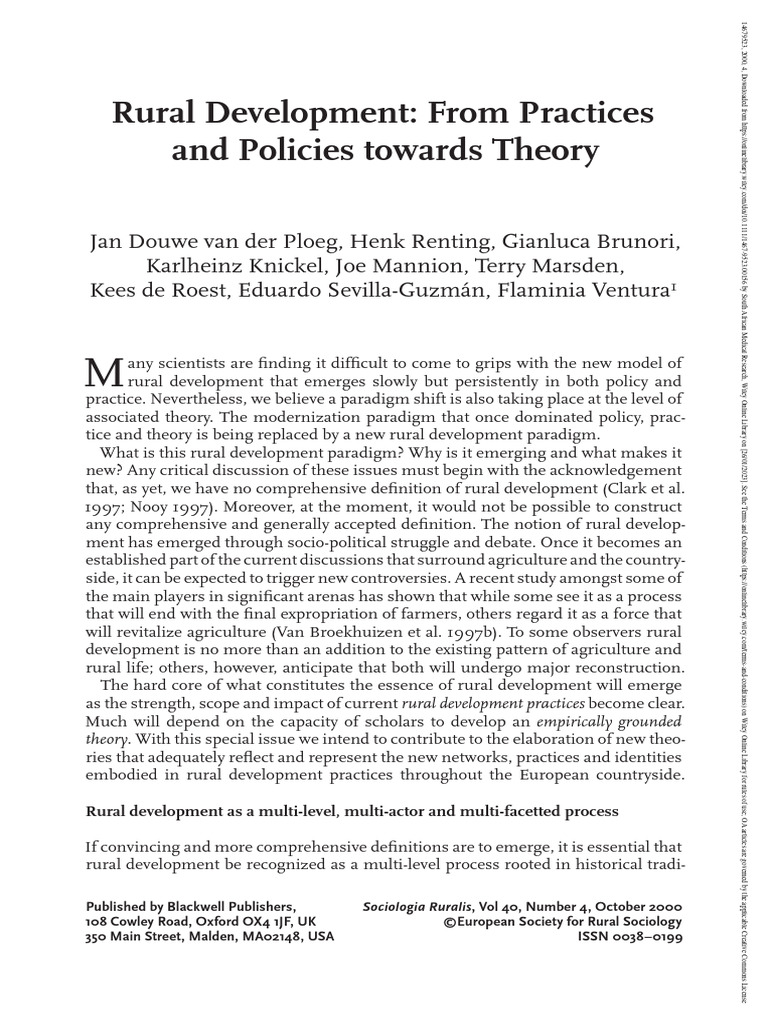 New Rural Development Paradigm | PDF | Agriculture | Rural Development