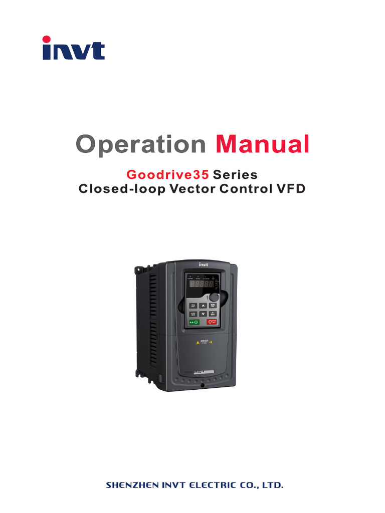 GD35 Series VFD Manual - V3.8 | PDF | Electric Motor | Power Supply