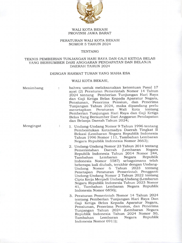 Perwal THR 2024 | PDF