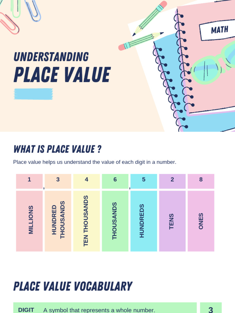 Understanding Place Value Educational Presentation in Colorful Fun ...