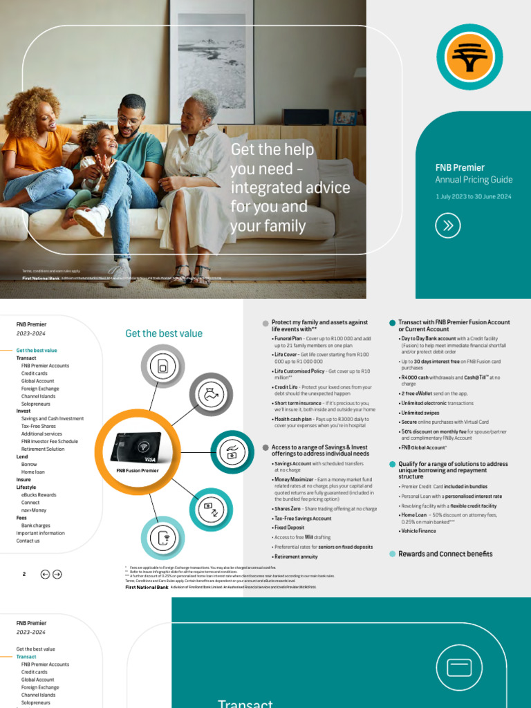 FNB Premier Account | PDF | Credit Card | Banks