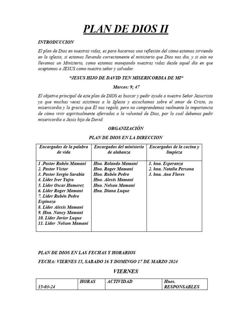 Plan de Dios Ii | PDF | Concepciones de dios | Teología