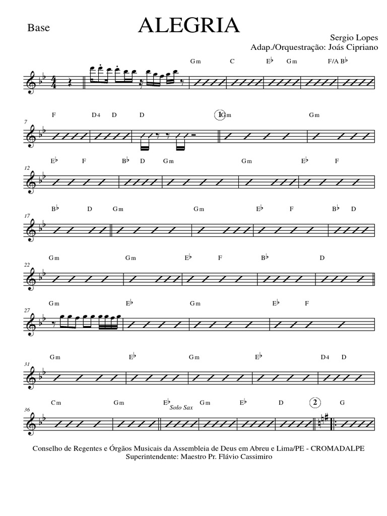Alegria - Sérgio Lopes - Cifra | PDF