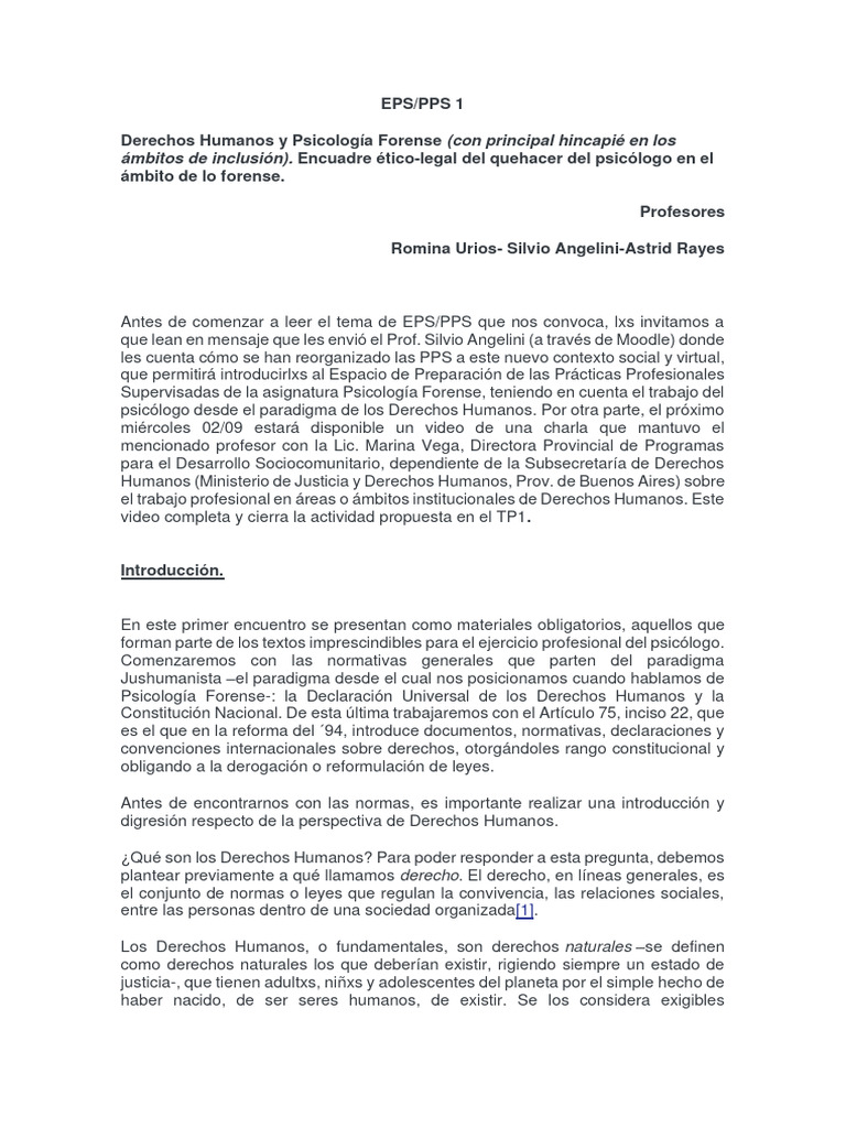 Eps-Pps 1 | Descargar gratis PDF | Derechos humanos | Derechos