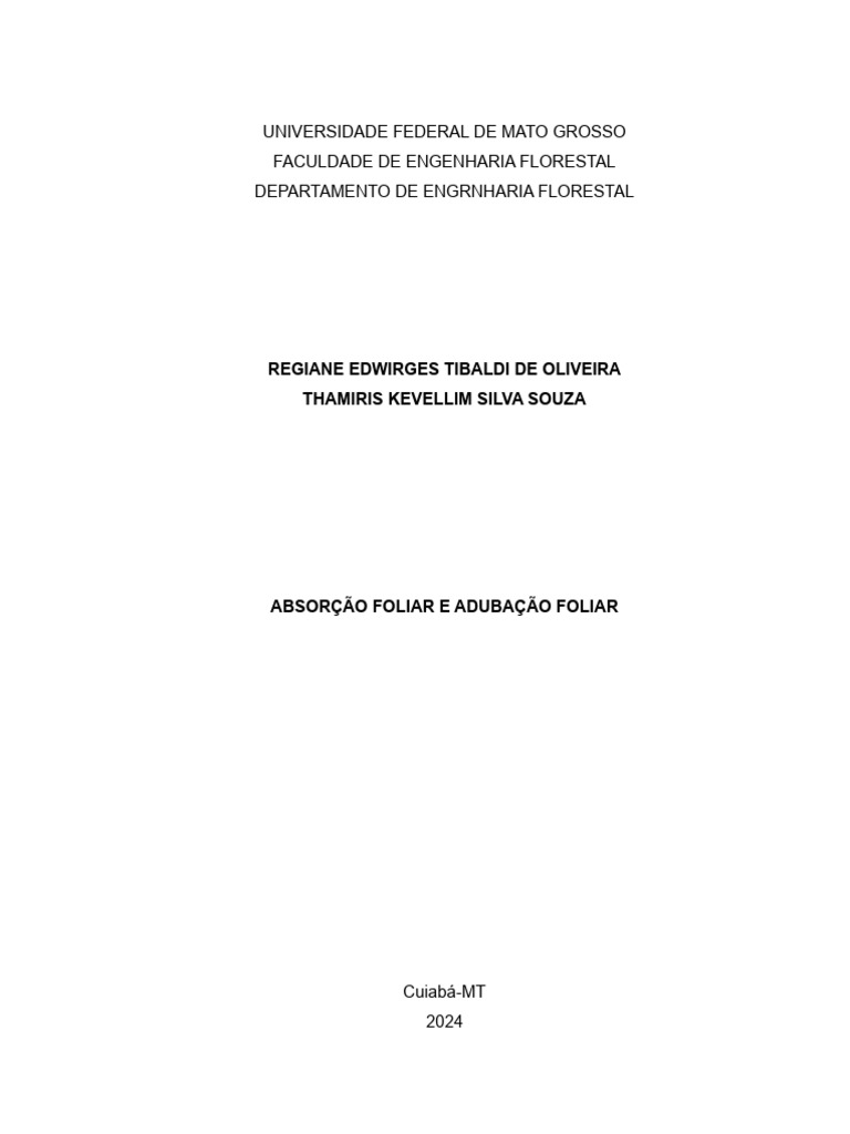 Absorção e Adubação Foliar em Plantas | PDF | Fertilizante | Micronutriente