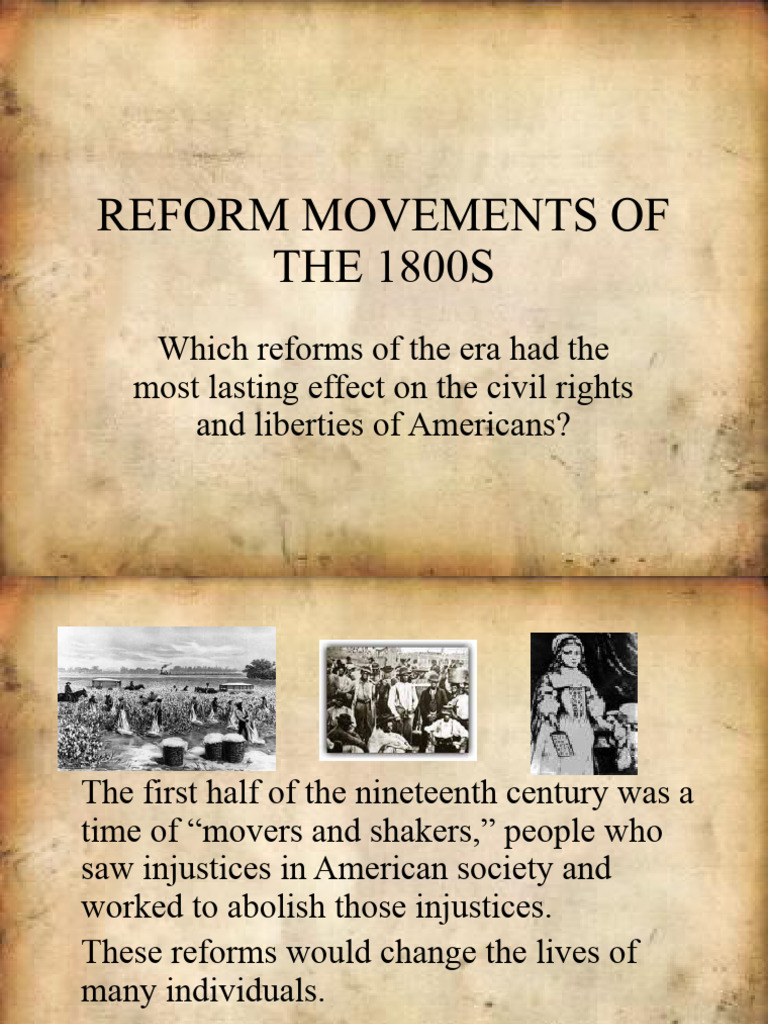 Reform Movements of The 1800S | PDF | Abolitionism In The United States ...