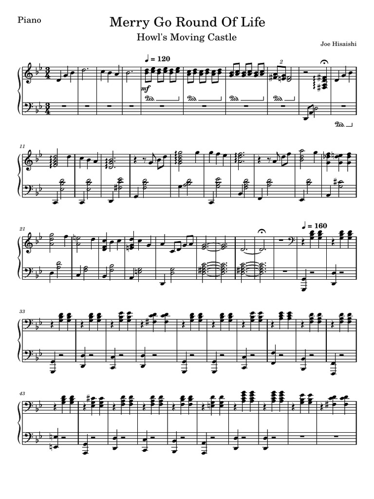 Merry Go Round of Life Piano Sheet | PDF