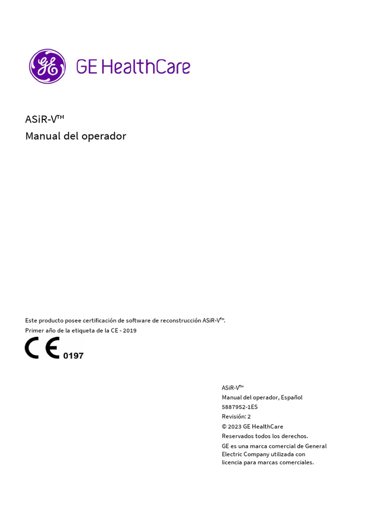 ASiR-V Operator Manual - UM - 5887952-1ES - 2 | PDF | Ct Scan ...
