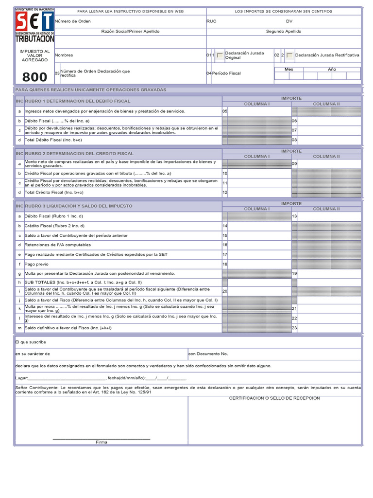 Formulario #800 Sección A | PDF | Impuestos
