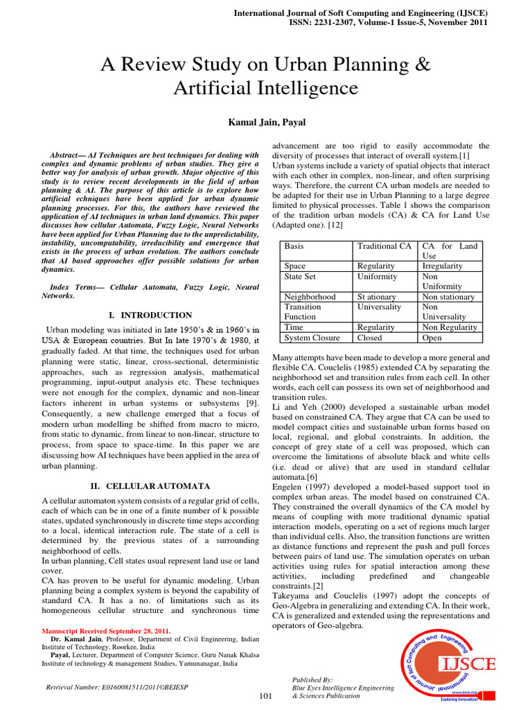 AI Techniques in Urban Planning Review | PDF | Artificial Neural ...