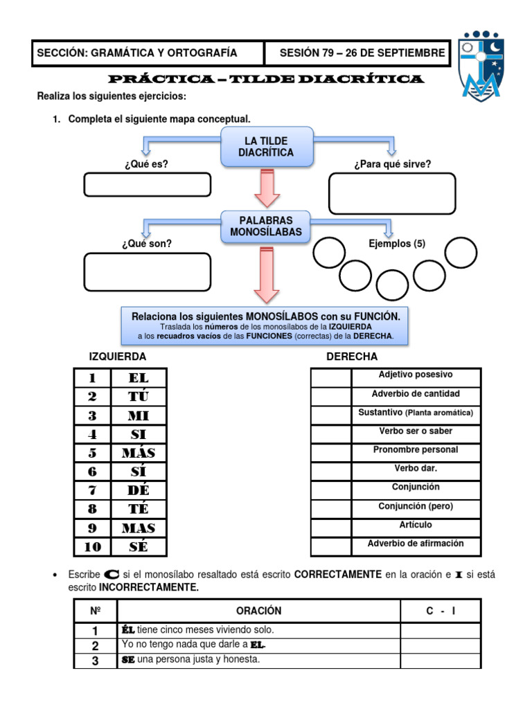 3T. Práctica. Tilde Diacrítica | PDF | Adverbio | Tipología Lingüística