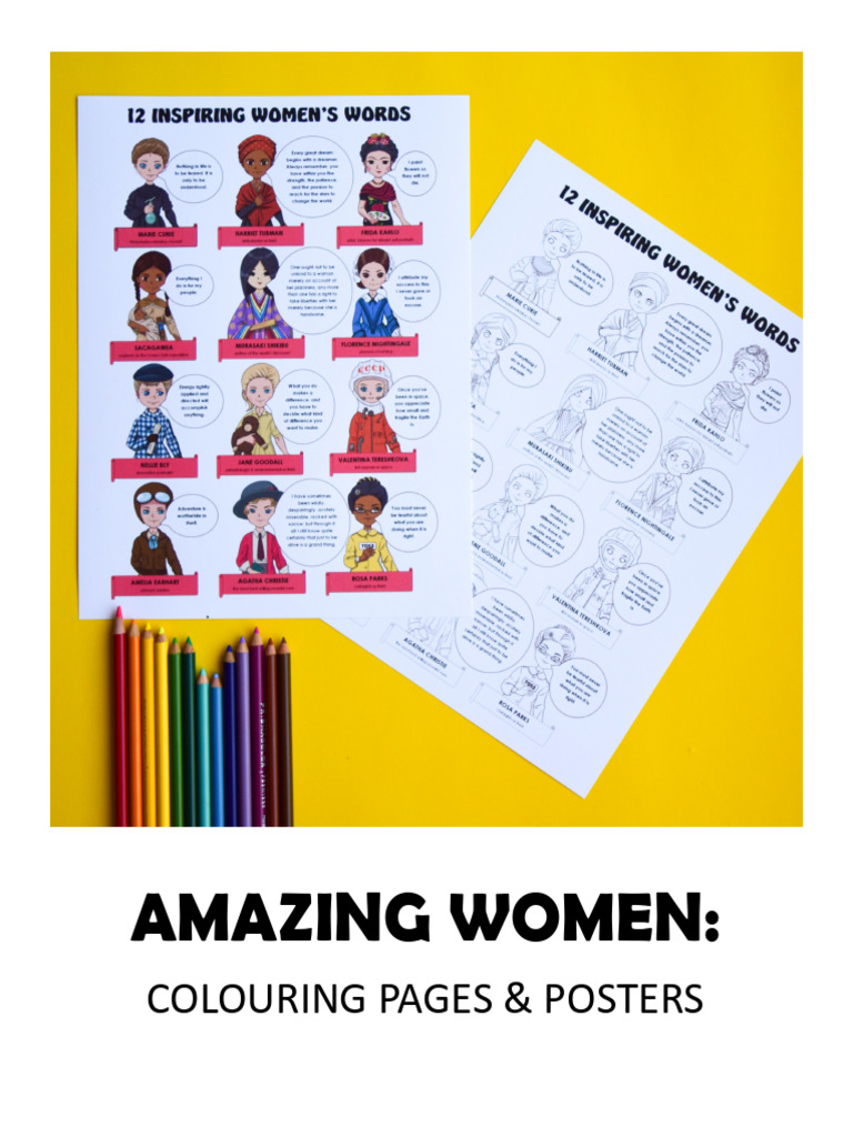 Famous Women Posters Colouring Pages 2021 Ownx4x | PDF | Marie Curie