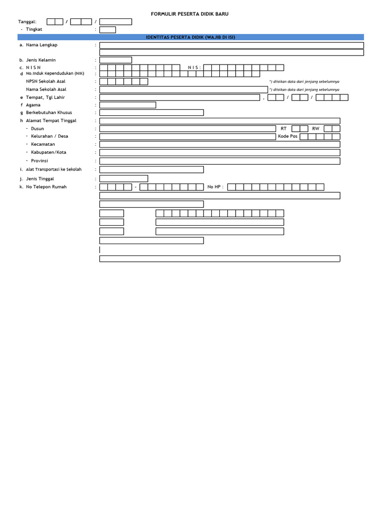 Formulir New PPDB | PDF