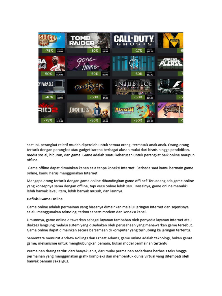 Definisi Game Online | PDF | Game & Aktivitas