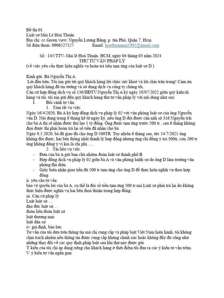 Đề thi 01 môn thi LS2 | PDF