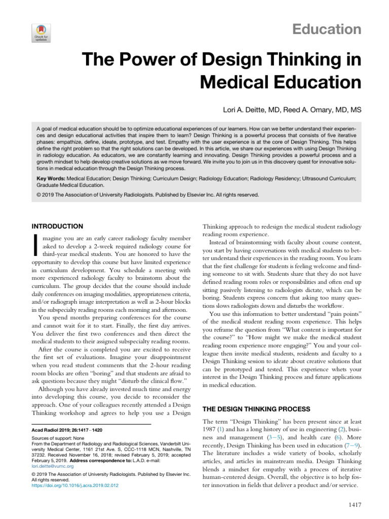 The Power Design Thinking Educational Medical Unidad 2 | PDF | Design ...
