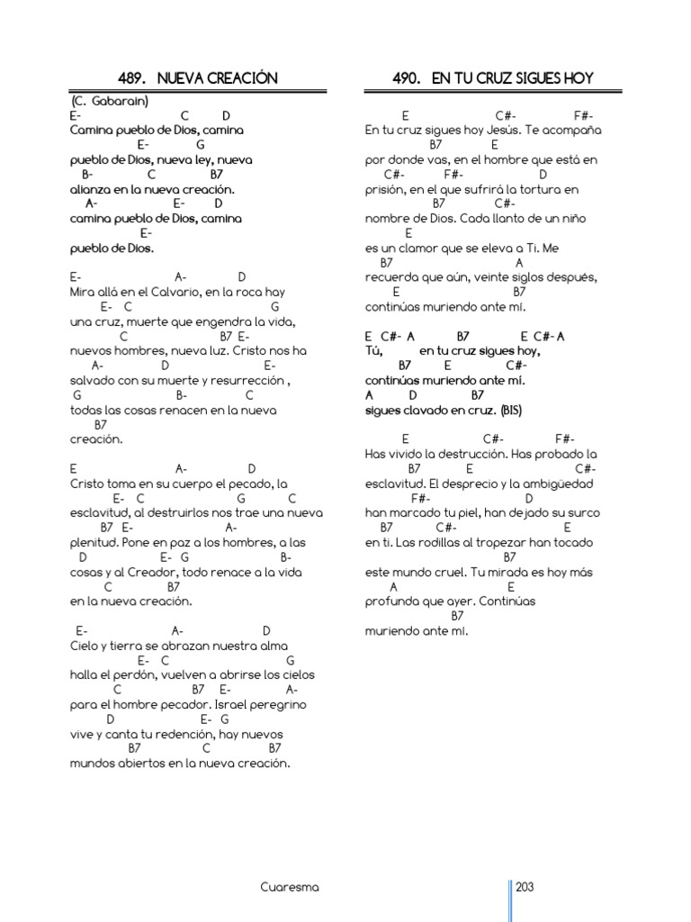 Cantos Cuaresma Con Partirura | Descargar gratis PDF | Cristo (título) | Perdón